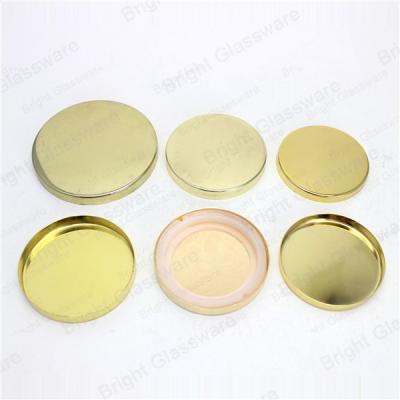 China Decorative candle metal lid, gold candle lid for jar for sale