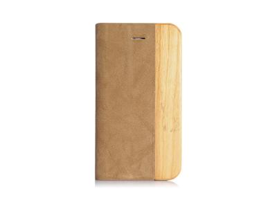 Cina Cassa in foglio riciclata del telefono cellulare del cuoio e di legno per le coperture del telefono 4/4S di iPhone in vendita