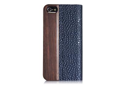 Cina Cassa di legno del foglio di Iphone 5S del supporto di lusso per i ragazzi/i casi del telefono cellulare vibrazione del cuoio in vendita