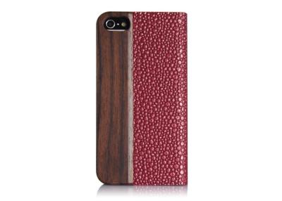 Cina Rosso/bianco/verde Handcraft la cassa di legno del foglio di Iphone 5S, casi della protezione del telefono cellulare in vendita