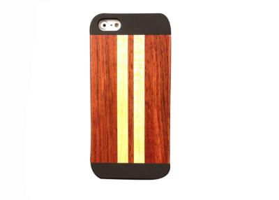 Cina Caso di legno del telefono cellulare ibrido per il iPhone 5/5S, coperture posteriori di legno di lusso per i ragazzi in vendita