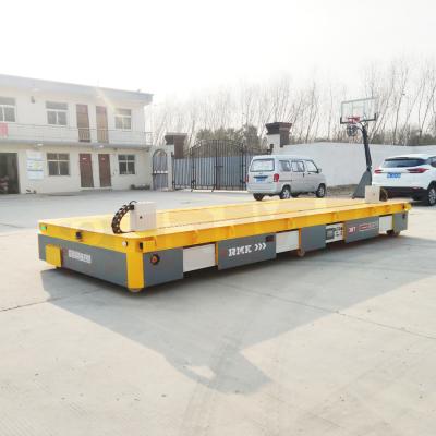 China Workshop Steel Material Transfer Trolley , 30 Tons Electric Flat Car Hand Operated for sale