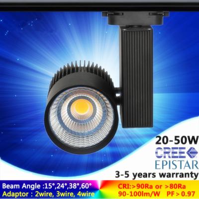 China AC85-265V 3000K 30W  led track lamps cree led spotlight 5 years guarantee color rendering index 90Ra for sale