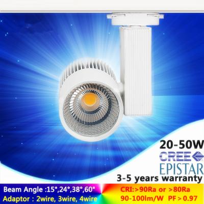 China 15 lens angle 4000k 50W Ra 90 cree led track light lamps EU standard with CE RoHs for sale