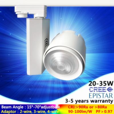 China free changeable lens 40 degree 4000K CRI 90 CREE 20W Dimmable led track light with 4wire adaptor for sale