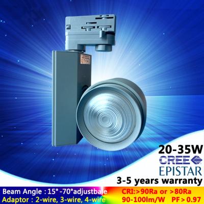 China 5000K 15° to 70°anti glare cree 20W led track light 6500K focus spot lamp with high quality for sale