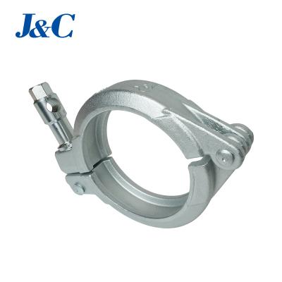 China DN125 Single Nut Galvanized Concrete Pump Pipe Clamp for Putzmeister | Easy Installation for sale