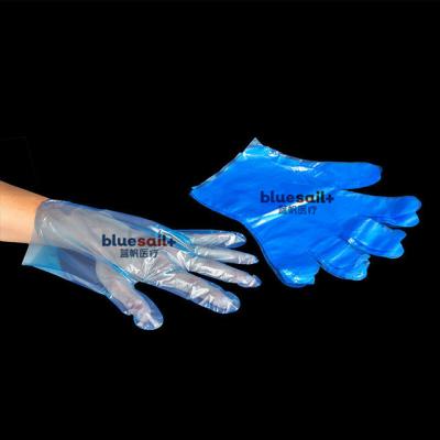 China Transparent Blue Pink CPE Disposable PE Glove for Food Service with Dispensers for sale