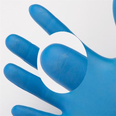 China Low price 3.0g/3.5g/4.0g/4.5g/5.0g texfured finger Disposable Nitrile Gloves powder -free or powdered for sale