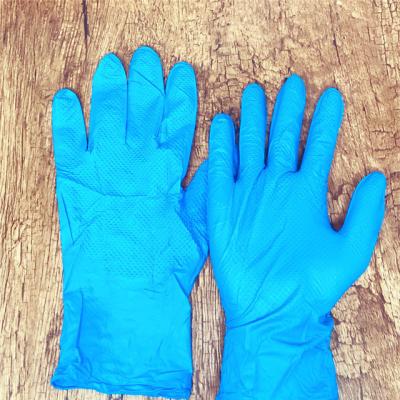 China Blue  3.0g/3.5g/4.0g/4.5g/5.0g texfured finger Disposable Nitrile Gloves XS, S,M,L,XL,XXL for non-medical use for sale