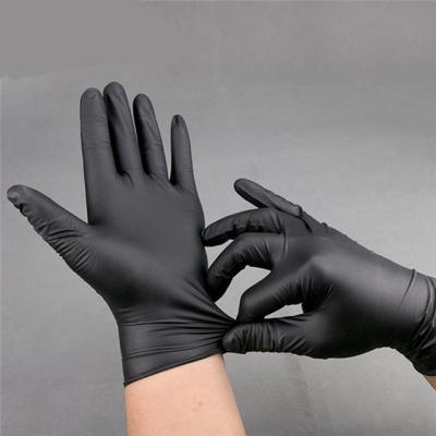 China 2019 competitive price Black Powder Free  Nitrile Gloves Texfured finger for medical use 3.0g/3.5g/4.0g/4.5g/5.0g for sale