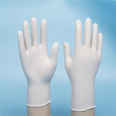 China Top quality and low price white Powder Free  Nitrile Gloves Texfured finger for medical use 3.0g/3.5g/4.0g/4.5g/5.0g for sale