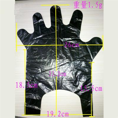 China Disposable two-finger HDPE/LDPE/PE Gloves  clear color for home cleaning ,food processing , salon, hospital. for sale