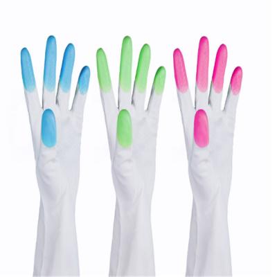 China vinyl household gloves/cotton flock lined/pvc household gloves for sale