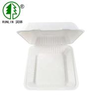 China Disposable Clamshell Biodegradable Microwave Natural Sugarcane Pulp Packaging Tray for sale