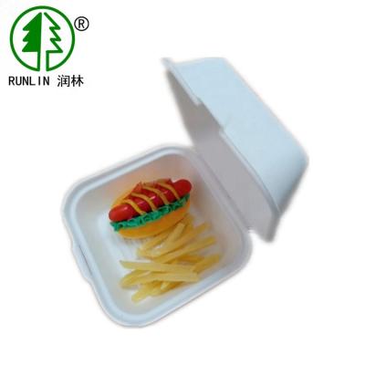Cina Stoviglie eliminabili amichevoli biodegradabili di Eco della bagassa 6 del contenitore a 8 pollici di hamburger in vendita