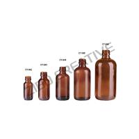 Quality 15ml-250ml Brown Boston Round Glass Bottle Screw Top 31.9g-185.5g CY942-CY946 for sale