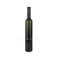 Quality Bar Top Slender Glass Ice Wine Bottle 500ml Antique Green Flint 540g 1422C for sale