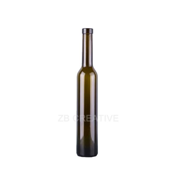 Quality 375ml Antique Green Flint Slim Ice Wine Glass Bottle Bar Top 500g 4315C for sale