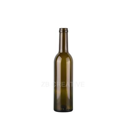 China 375ml Split Bordeaux Glass Bottle Empty Wine Bottles With Corks Top 320G 1306K-7 for sale