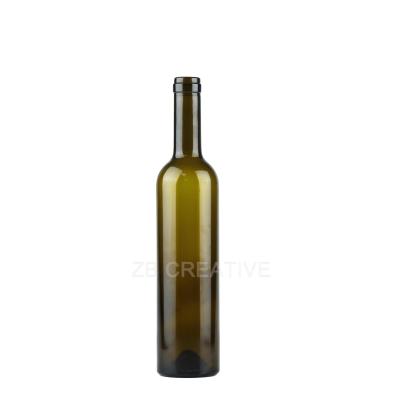 China 500ml Mid Size Bordeaux Green Wine Bottles Cork Top For Table Wine 385g 1404K-7 for sale