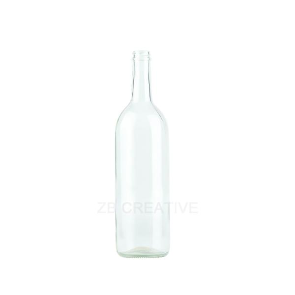 Quality 750ml Eco Efficient Bordeaux Clear Wine Bottles Bulk Screw Cap For Table Wine 440g S750S for sale