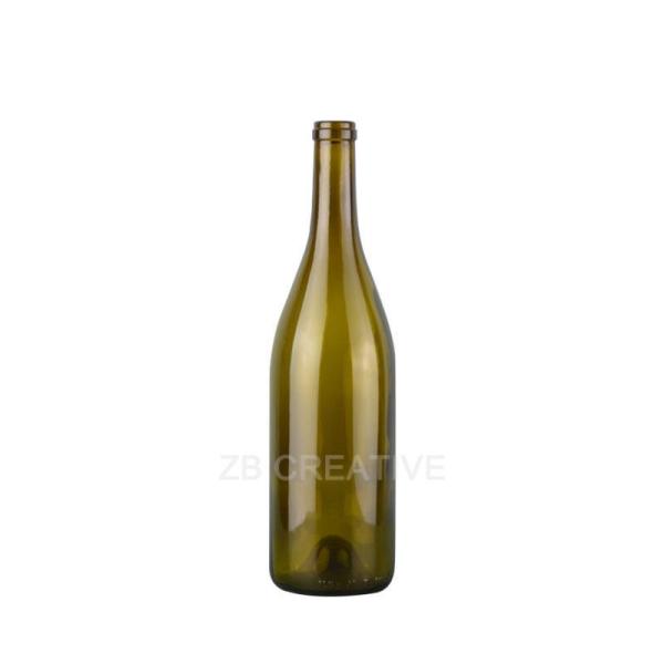 Quality Classic Slope Shoulder Burgundy Glass Bottle Cork Top 750ml For Pinot Noir 560g 2709K-2 for sale