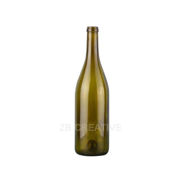 Quality Burgundy Style Wine Bottles With Cork Top 750ml For Pinot Noir & Spirits 400G 2709K-7A for sale