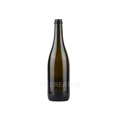 China 750ml Antique Green/Flint Classic Champagne Glass Bottle Champagne Top For Sparkling Wine 650g 3711P-1 for sale