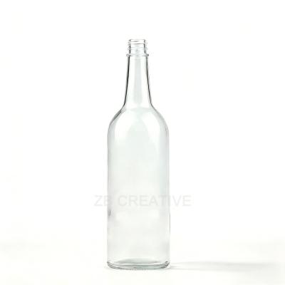 China 1000ml Flint Empty Glass Alcohol Bottles Screw Top For Vodka 520g CY-1028 for sale
