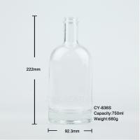 China Thick Base Screw Cap Empty Rum Bottles 750ml Spirits Container 680g CY-836S for sale
