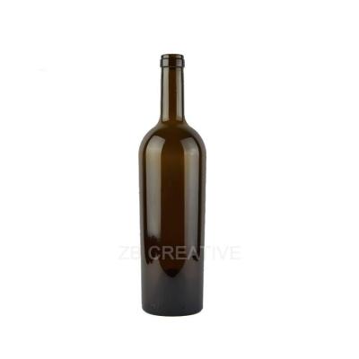 China Tapered Bordeaux 750 Ml Empty Wine Bottles Cork Top For Red Wine 540g 1724K for sale