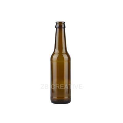 China Crown Top Amber Glass Beer Bottles 275ml For Soft Drinks 240g CY-204 for sale
