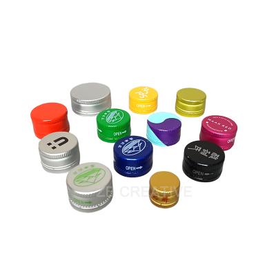 China 28mm Aluminum Screw Cap Food-Grade Plastic Liner Resealable Beverage Bottles for sale