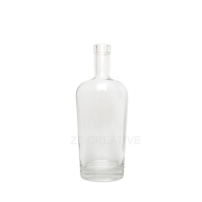 China Premium Clear Spirit Bottle 750ml Cork Closure Vodka Liquor Food Grade BPA-Free Container for sale