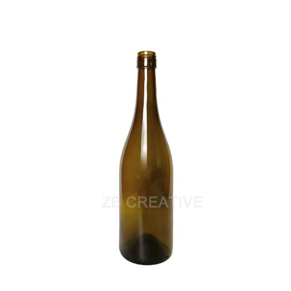 Quality Antique Green Flint Eco Light Burgundy Glass Bottle Screw Cap 750ml 405g 2709S-7A for sale