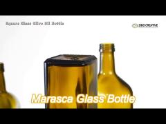 250ml square marasca glass olive oil bottle with screw top for dressing & sauce 260g 6221s