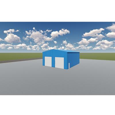 China Structural Galvanized Steel Two Car Garage Metal Building for sale