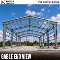 China Prefabricated Large-Span Workshop Warehouse With Gable Frame Structure Prefab Building for sale