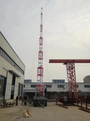 China Torre telescópica de implantação rápida branca vermelha para antena de comunicação suspensa à venda