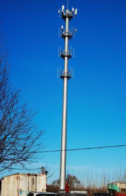 China Enchufe la inmersión caliente de la torre del monopolo del solo tubo de la antena de comunicación galvanizada en venta
