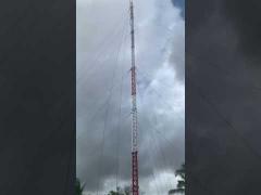 Guyed Wire Mast Galvanized Tubular Steel Telecommunication Tower
