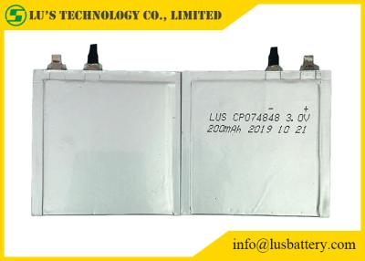 China Pouch Cell CP074848 Ultra Thin Battery 200mah 3.0 Volt For Electronic Shelf Lables for sale