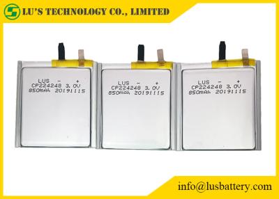 중국 블루투스 태그를 위한 RFID 얇은 셀 배터리 CP224248 mah 장수 3.0v 850명 판매용