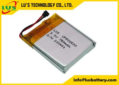 China Flexible CP502530 Cylindrical LiMnO2 Battery 3.0v 800mah Replacement for sale