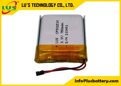 China Flexible CP502530 Cylindrical LiMnO2 Battery 3.0v 800mah Replacement for sale