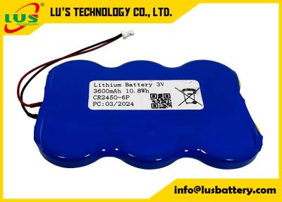 China Lithium Battery 3V CR2450-6P 3600mah non rechargeable battery OEM for sale