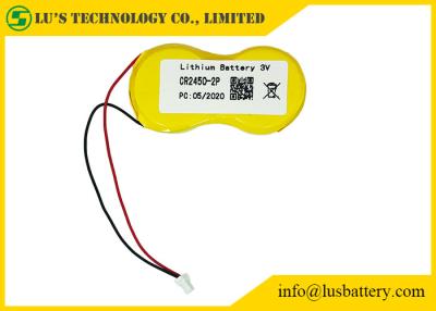중국 전선 JST 연결기와 CR2450-2P 1200 mah 3.0v 리튬 코인 전지 판매용