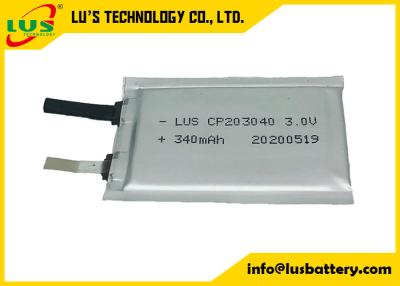 中国 Limno2医療機器のためのプリズム リチウム ポリマー電池3V 340mAh CP203040 販売のため