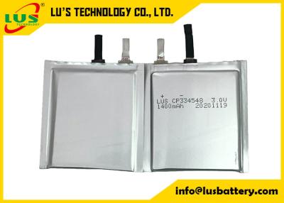 中国 Limno2平らなリチウム電池CP334548 1400mah非再充電可能な3V Lipo電池CP334547 販売のため